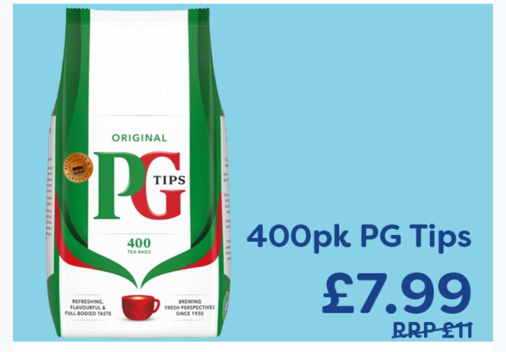 PG Tips Original 400pk for £7.99 at FarmFoods | hotukdeals