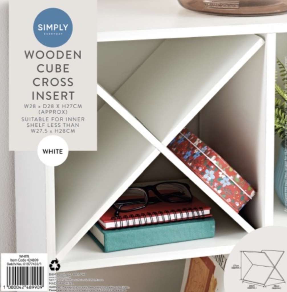 Wooden Cube Cross Insert for Newport B&M – £1 at B&M