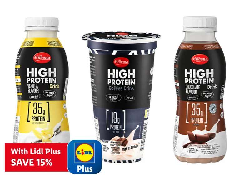 Milbona High Protein Drinks 15% Off via Lidl Plus App | hotukdeals