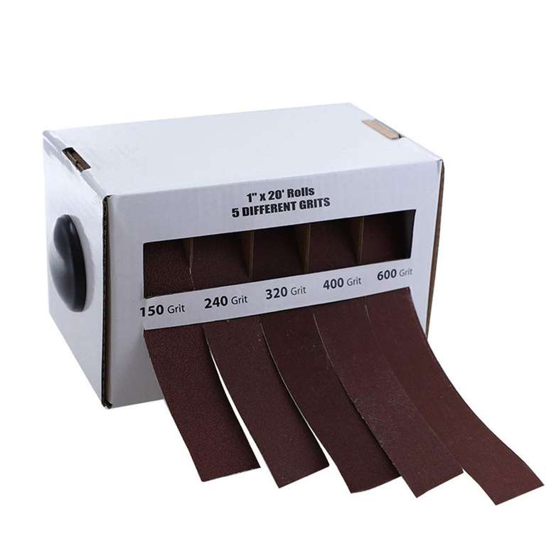5 Pack, 6M Abrasive Sandpaper Emery Cloth Roll, 150-600 Grit Sanding ...