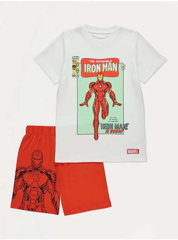 Kids Short Pyjamas Sets Marvel (Iron Man / The Incredible Hulk / Spider ...