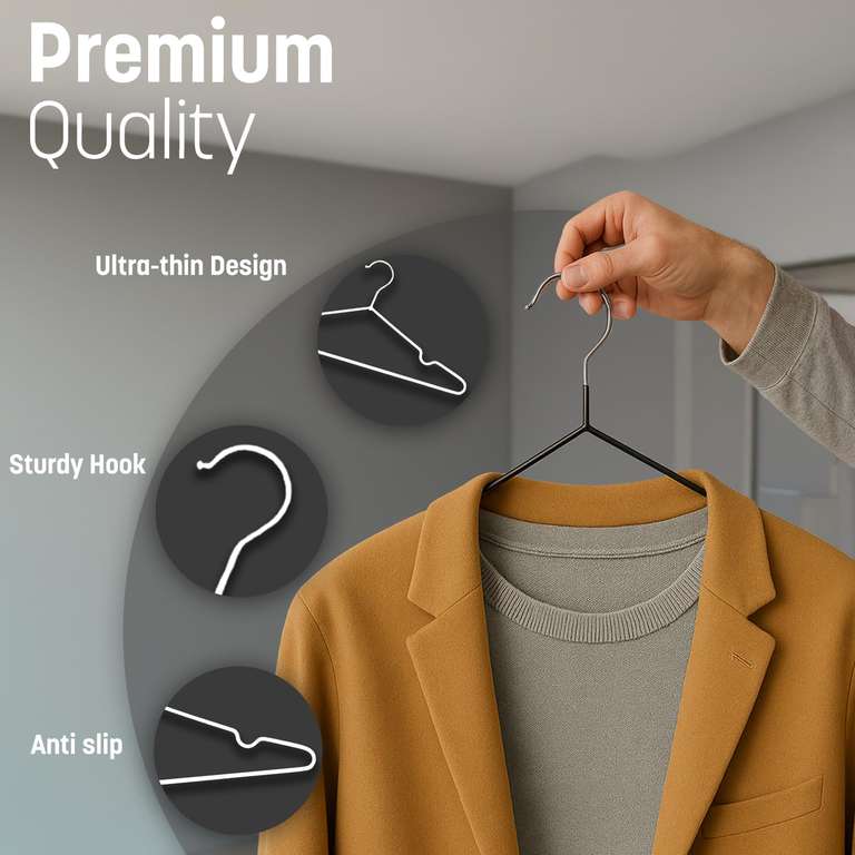 KEPLIN 20 Pack Premium Rubber Coated Metal Hangers at Amazon - £5.83 ...