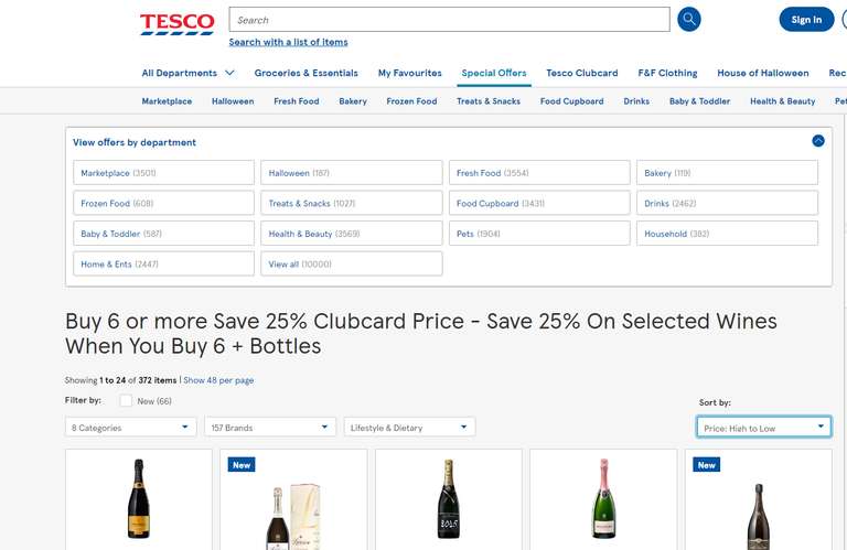 Save 25% on 6+ Wines at Tesco - Clubcard Price from £5.50 | hotukdeals