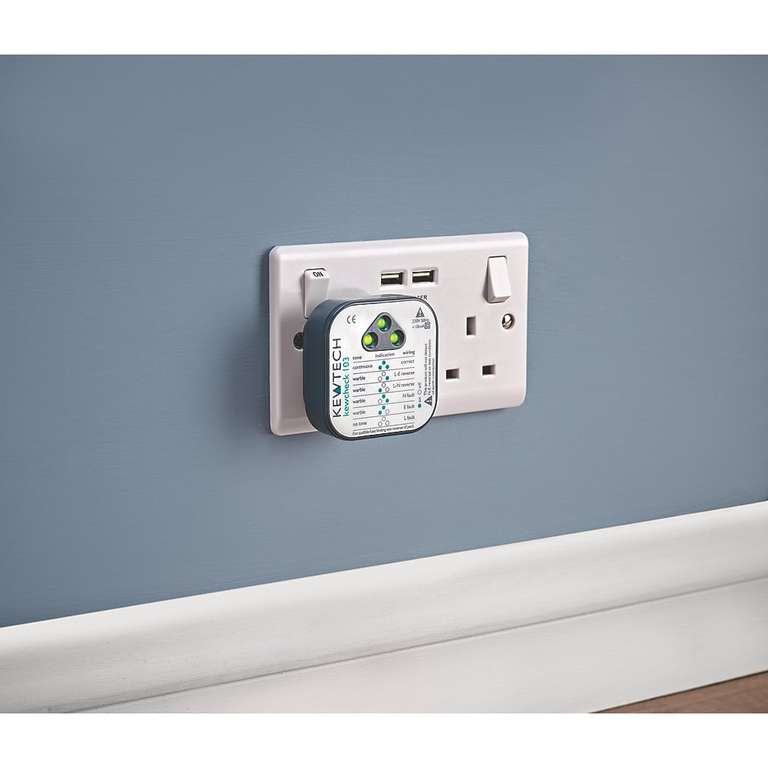 Kewtech KEWCHECK103 Mains Socket Tester – Quick UK Wiring Check at Amazon