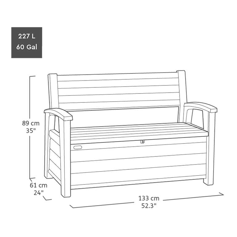 Keter Signature Outdoor Storage Bench 227L – £99 at Amazon | hotukdeals