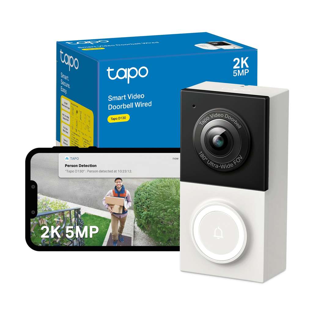 Tapo D130 2K 5MP Doorbell Camera Wired £54.99 at Amazon | hotukdeals