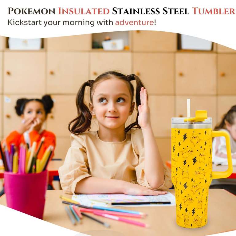 Pokémon Pikachu Insulated Stainless Steel Mug 1200ml with Handle ...