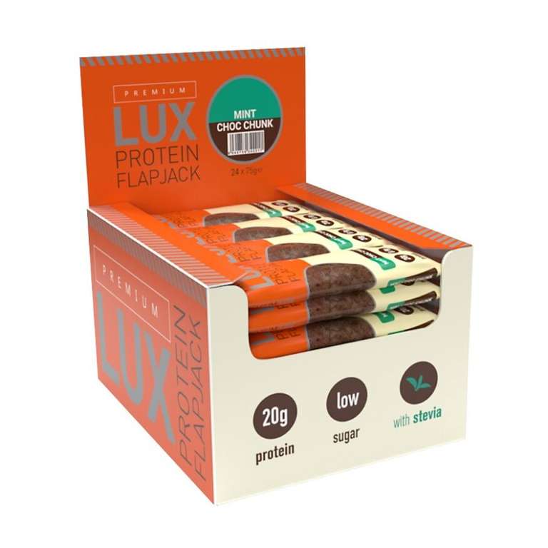 Premium LUX Protein Flapjacks – 24 Bars Chocolate Orange or Mint at ...