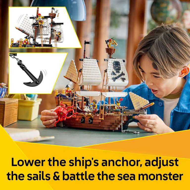 Lego 31387 Creator 3 in 1 Iconic Pirate Ship Toy, £79.95 at Chaos Cards ...