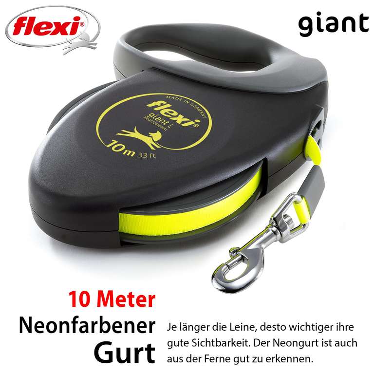 flexi Giant Professional | 10 m Retractable Tape Leash for Dogs up to ...