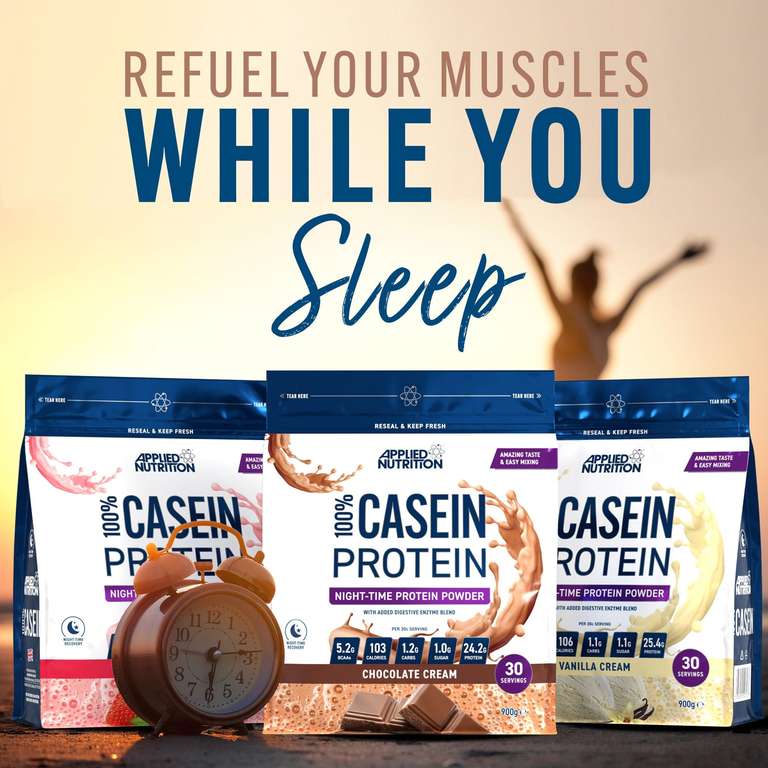 Casein Protein Powder Micellar Casein 900g – 30 Servings, Pre-Bed ...