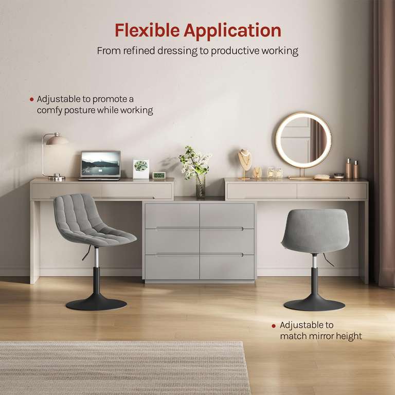WOLTU Dressing Table Stool Swivel Vanity Chair – 360° Adjustable, at ...