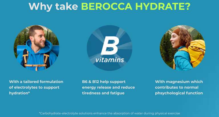 5,000 Free Berocca Hydrate 10 Effervescent Tablets - Electrolytes ...