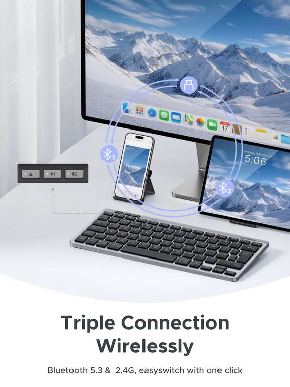 UGREEN Wireless Keyboard Bluetooth 5.3&2.4GHz Dual Mode UK Layout £15. ...