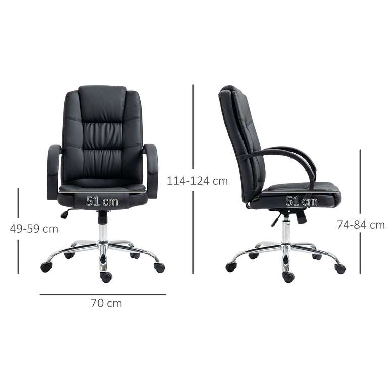 Vinsetto Executive Office Chair High Back w/Armrests Black at eBay - £ ...