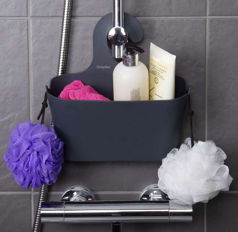 Croydex Grey Shower Caddy Hanging Storage for Renters 3.99 at Amazon ...