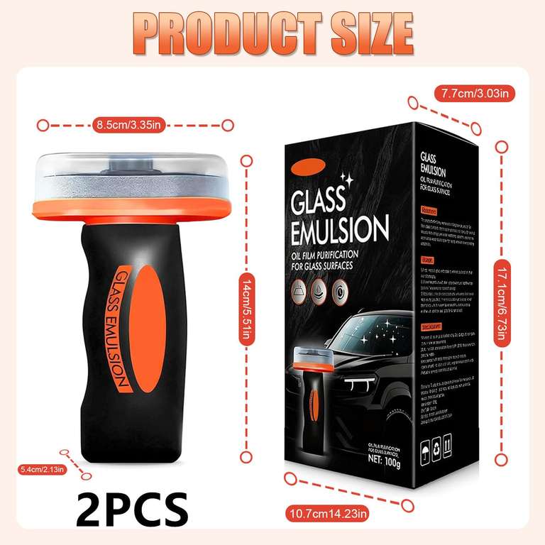 2PCS Glass Guard Emulsion Cleaner for Auto – Oil Film Brush at Amazon