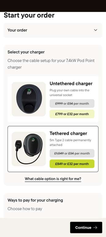Pod Point charger £799 with blue light card at £200 off | hotukdeals
