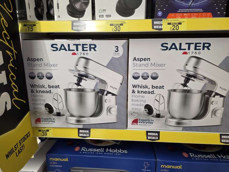 Salter Aspen Stand Mixer - 39.00 at B&M Fareham, UK | hotukdeals