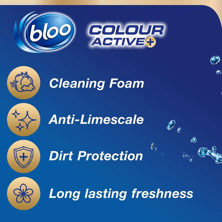 Bloo Colour Active Toilet Rim Block Fresh Flowers – 4-Function, Fresh ...