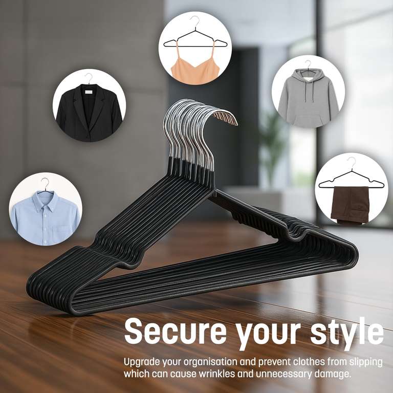 KEPLIN 20 Pack Premium Rubber Coated Metal Hangers at Amazon - £5.83 ...
