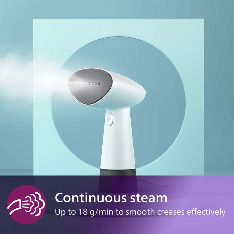 Philips Handheld Steamer 1000 Series – 35s heat-up, 85ml, at Amazon