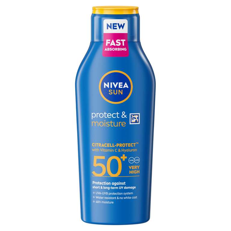 NIVEA SUN Protect & Moisture Sun Cream Lotion SPF 50 400 ml £6.17 at ...