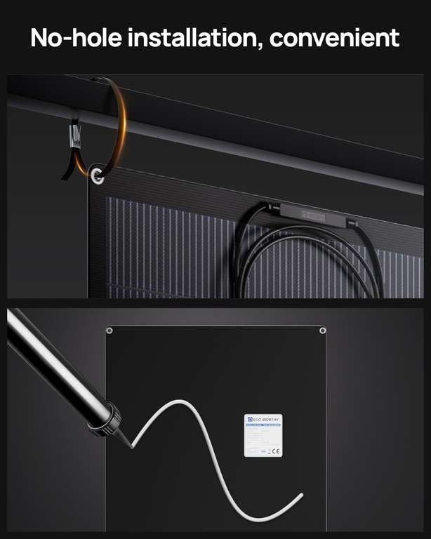 Eco-Worthy 400W Flexible Solar Panel 2x200W 24V ETFE Mono Cell at ...