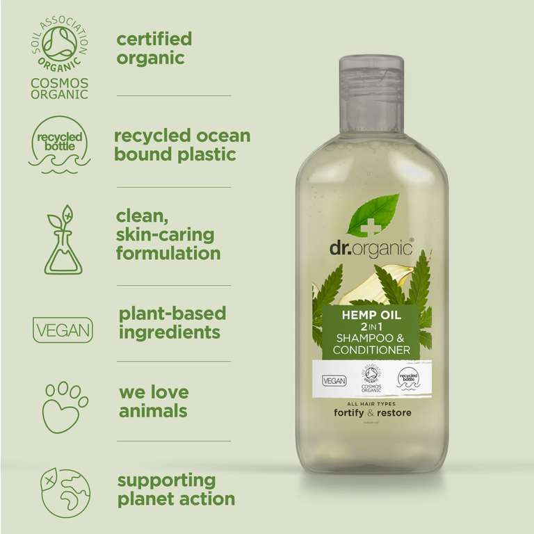 Dr Organic Hemp Oil 2 in 1 Shampoo & Conditioner 265ml £3.60 at Amazon ...