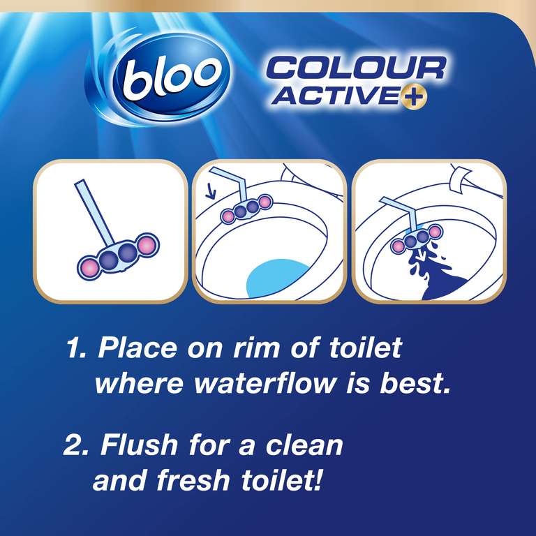 Bloo Colour Active Toilet Rim Block Fresh Flowers – 4-Function, Fresh ...
