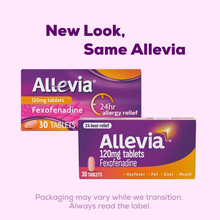 Allevia 120mg Allergy Relief Tablets 90 cts (3 Packs) £20.49 at Amazon ...