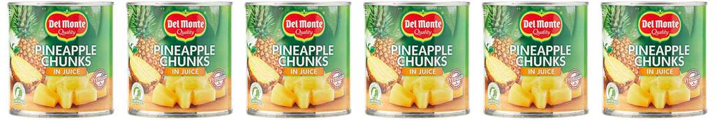 DEL MONTE Pineapple Chunks in Juice, 6 Pack, £6.20 at Amazon | hotukdeals