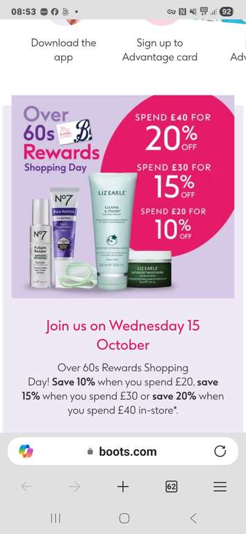 Over 60s Boots Rewards | hotukdeals