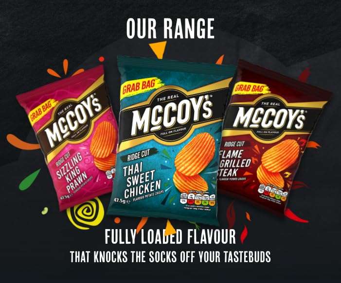 McCoy's Flame Grilled Steak Flavour Ridge Cut Crisps 6 x 25g £1.65 at ...