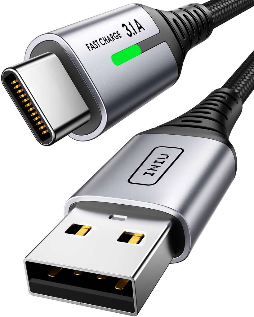 INIU USB C Charger Cable, 2m Type C Cable Fast Charging, Braided USB A ...