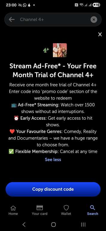Channel 4+ (Ad-Free) 1 Month Free + 25% Off Annual £29.99 at Blue Light ...