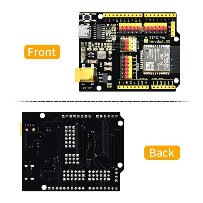 KEYESTUDIO ESP32 PLUS Development Board Compatible with Arduino UNOR3 ...