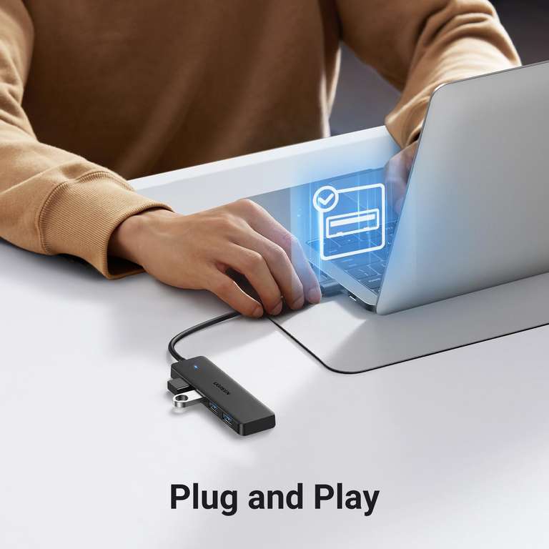 UGREEN USB Hub 3.0, USB Splitter 4 Port Ultra Slim with 5Gbps Data ...