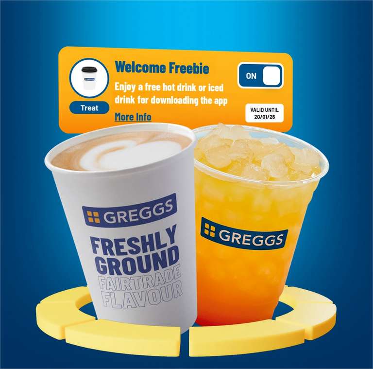 Free Hot or Cold Drink at Greggs for New Customers – at Greggs