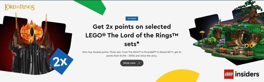 2x LEGO Insiders points on selected The Lord of the Rings sets ...