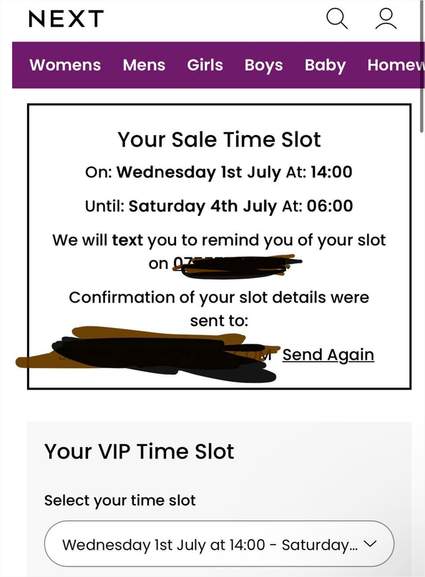 Next Summer Sale Starts 4th July VIP Slots Available Now - Next £0.00 ...