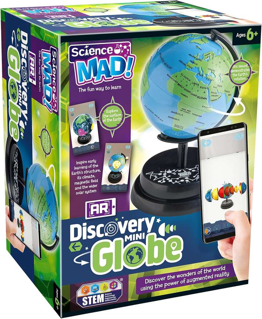 Science Mad AR Mini Globe for Kids – Earth, Continents & Solar System ...