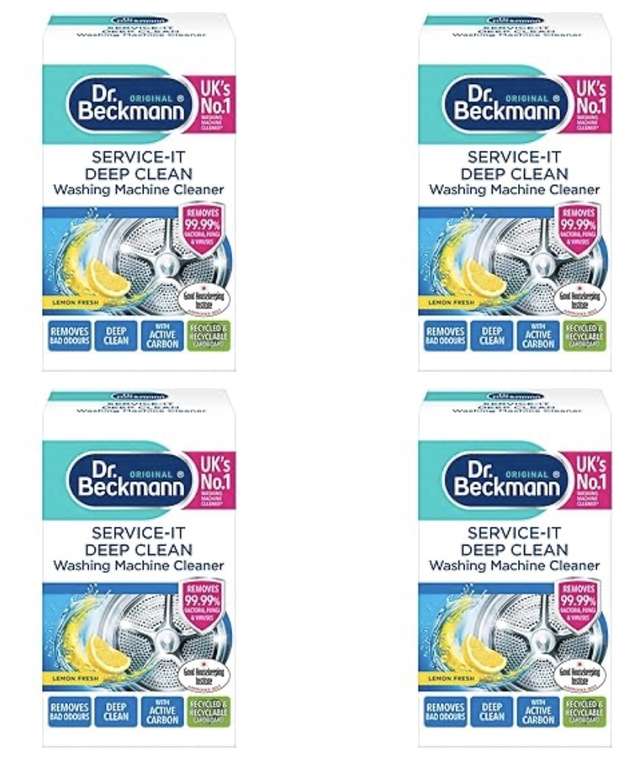 4 x Dr. Beckmann Service-it Deep Clean Washing Machine Cleaner 250g (£4 ...