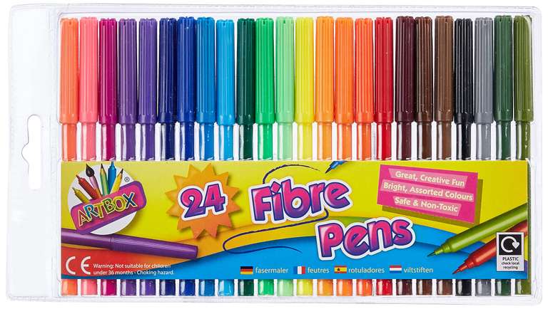 ARTBOX Fine Tip Fibre Colouring Pen Pack (24) £1.33 at Amazon - Shop ...