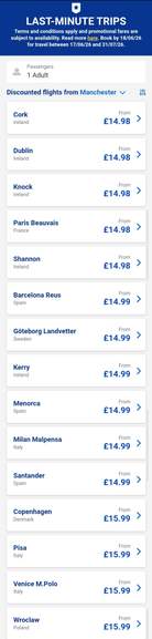 Direct Flights to European Destinations from UK Airports £14.98 at ...
