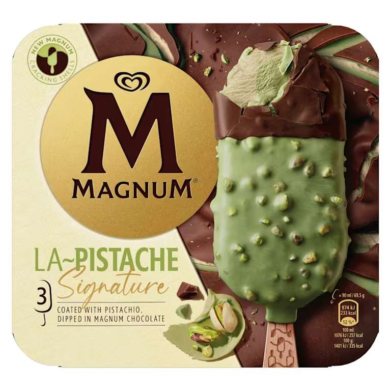 Magnum Double Gold Caramel Billionaire 3 x 85ml / Signature La Peche 3 ...