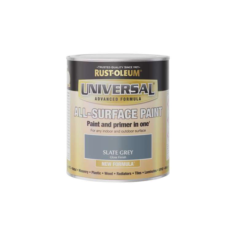 Rust-Oleum Universal Paint & Primer Gloss Slate Grey 750ml – £10.75 at ...