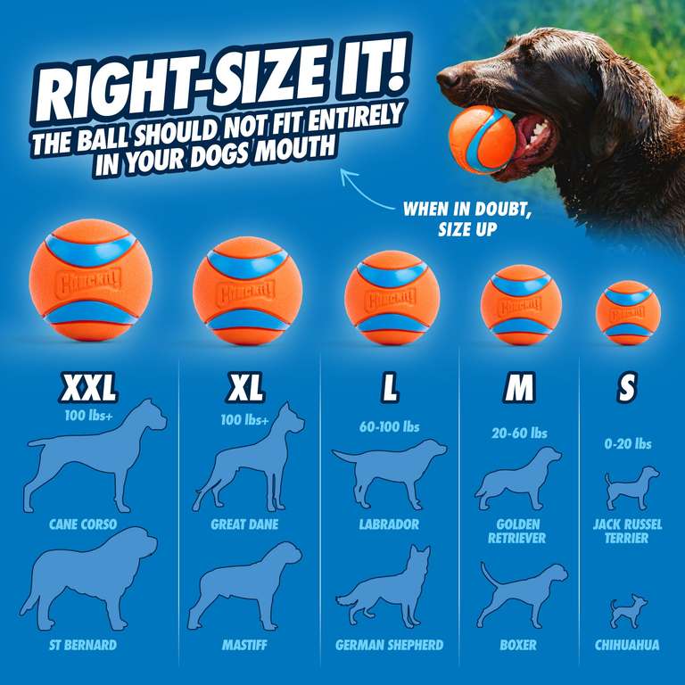 Chuckit! Ultra Ball, Durable High Bounce Rubber Toy, Launcher ...