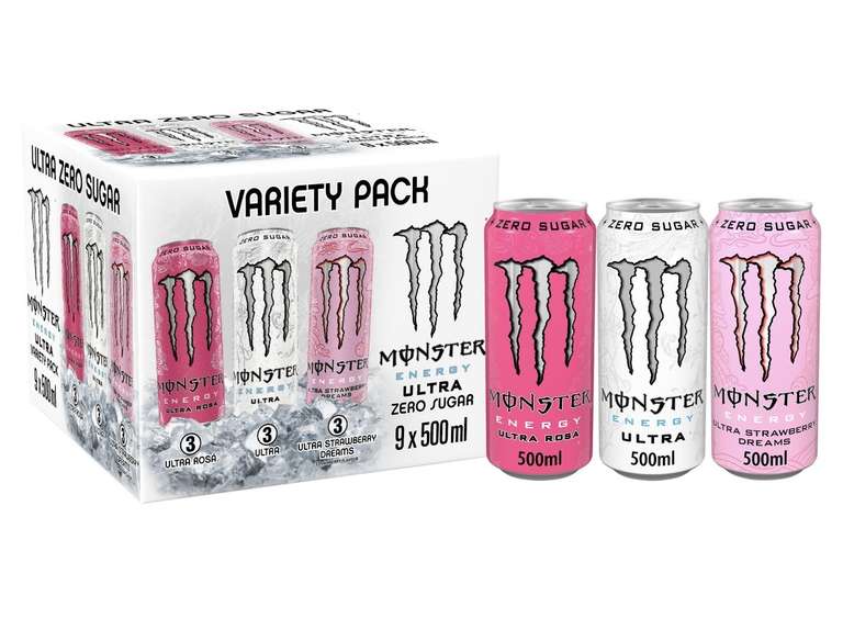 Monster Ultra Variety 9 Pack 500ml Cans – £7.99 at Home Bargains