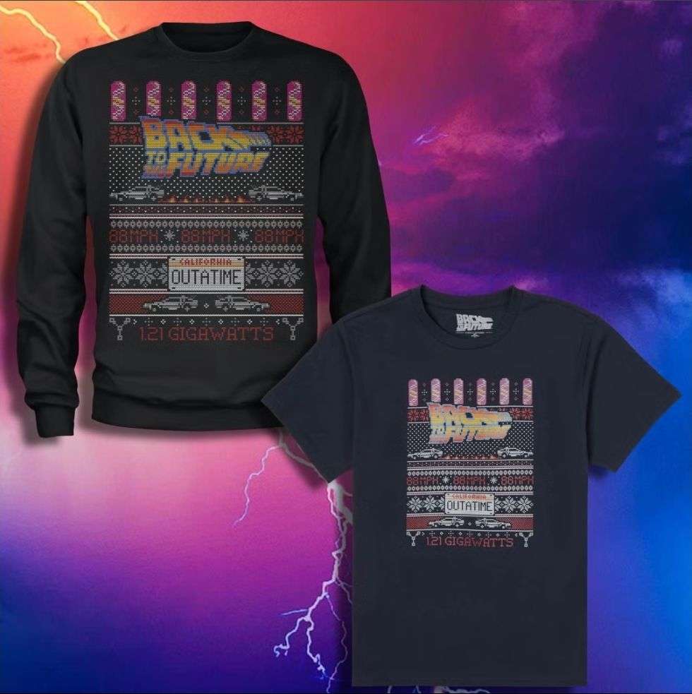 OUTATIME DeLorean Christmas Jumper & T-Shirt Bundle £29.99 at Zavvi ...